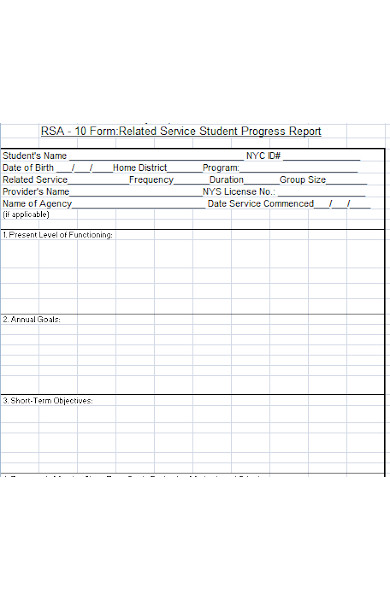FREE 30+ Student Progress Report Forms in PDF | MS Word
