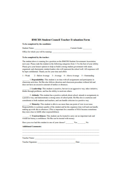FREE 32+ Teachers Evaluation Forms in PDF | Ms Word