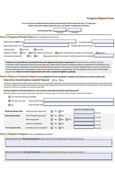 FREE 35+ Student Progress Report Form Samples, PDF, MS Word, Google Docs
