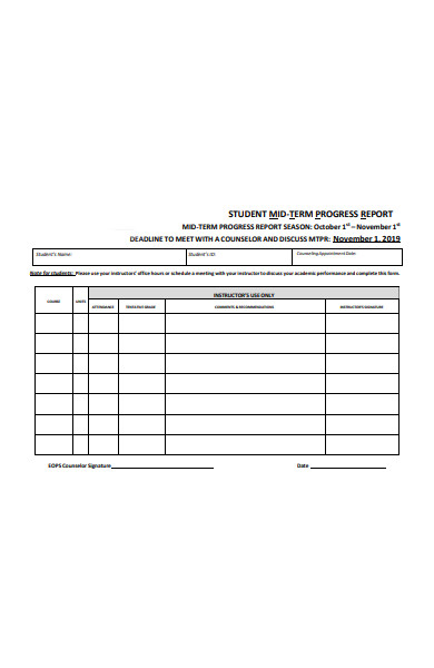 FREE 35+ Student Progress Report Form Samples, PDF, MS Word, Google Docs