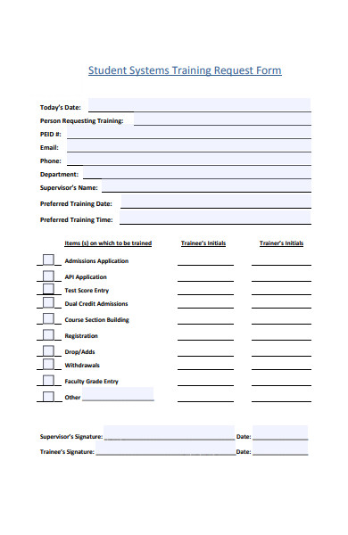 FREE 37+ Training Request Forms in PDF | Ms Word