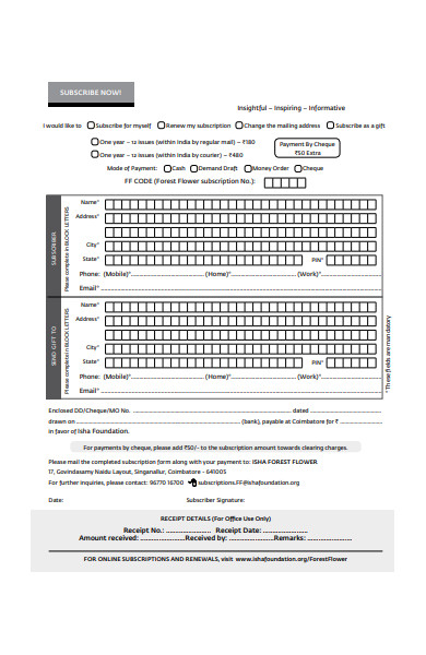 FREE 40+ Subscribe Forms in PDF | Ms Word (doc.)