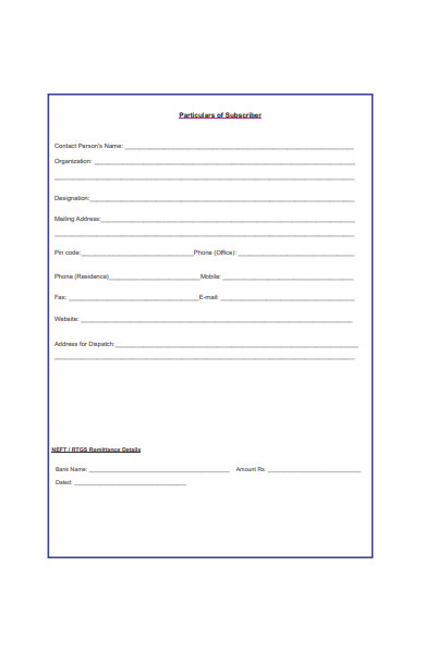 FREE 40+ Subscribe Forms in PDF | Ms Word (doc.)