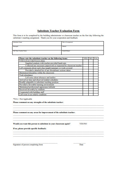 FREE 32+ Teachers Evaluation Forms in PDF | Ms Word