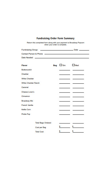 FREE 32+ Fundraising Order Forms in PDF | MS Word | XLS