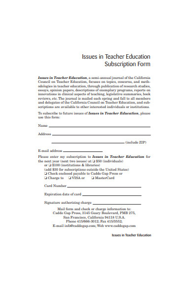 FREE 40+ Subscribe Forms in PDF | Ms Word (doc.)