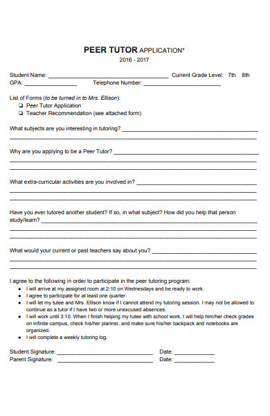 FREE 31+ Tutor Application Forms in PDF | MS Word