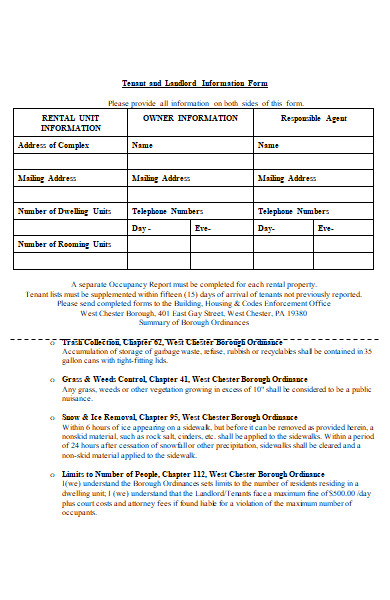 FREE 30+ Landlord and Tenant Forms in PDF | Ms Word | XLS