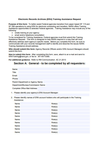 FREE 37+ Training Request Forms in PDF | Ms Word