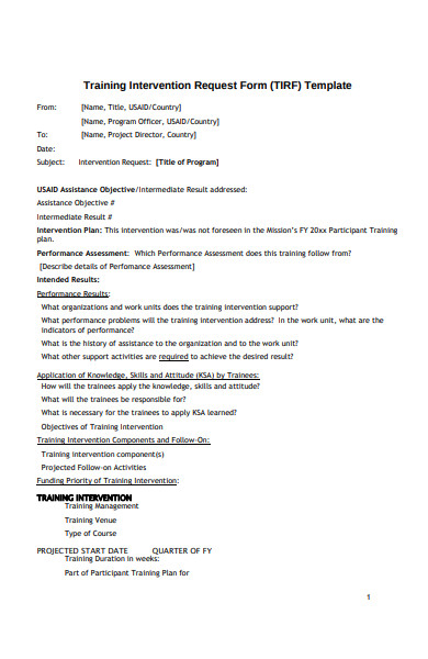 FREE 37+ Training Request Forms in PDF | Ms Word