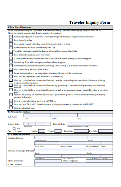 FREE 50+ Inquiry Forms in PDF | MS Word (doc.)