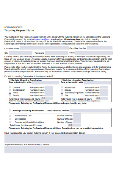 FREE 30+ Tutor Request Forms PDF | Ms Word | Excel