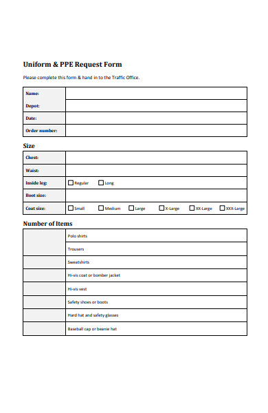 FREE 22+ Uniform Order Forms in PDF | MS Word | XLS