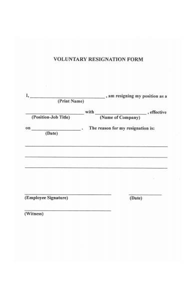 FREE 29+ Employee Resignation Form Samples, PDF, MS Word, Google Docs