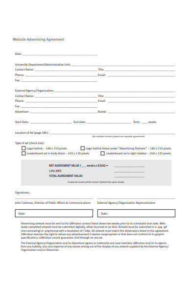 FREE 20+ Advertising Agreement Forms in PDF | Ms Word