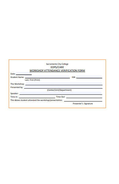 FREE 30+ Attendance Verification Forms in PDF | MS Word