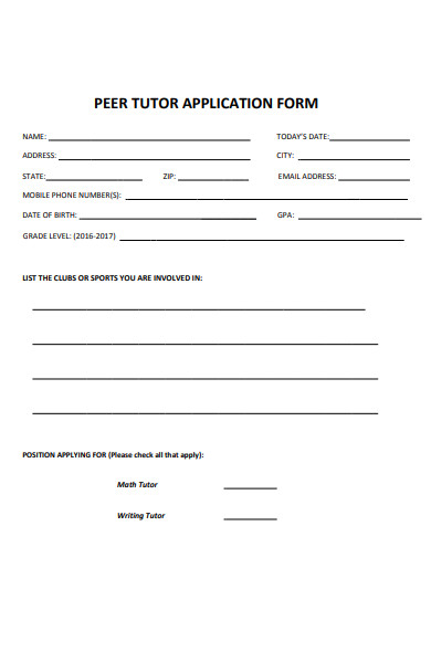 FREE 31+ Tutor Application Forms in PDF | MS Word