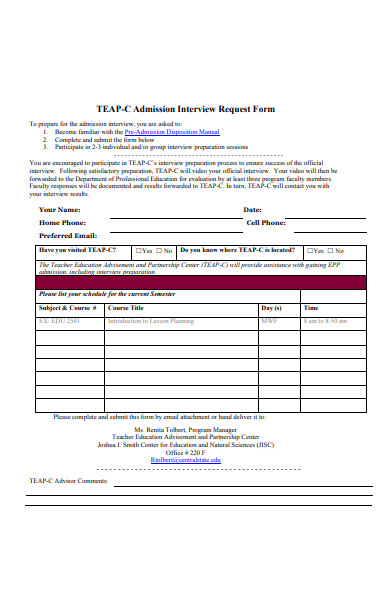 FREE 29+ Interview Request Forms in PDF | Ms Word