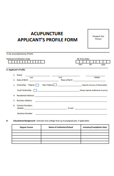 FREE 55+ Profile Form Samples, PDF, MS Word, Google Docs, Excel