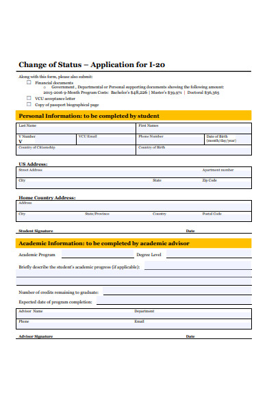 FREE 51+ Change of Status Forms in PDF | MS Word