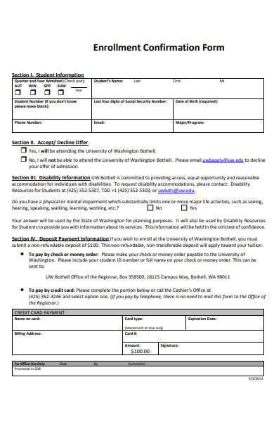 FREE 30+ Enrollment Confirmation Forms Download – How to Create Guide, Tips