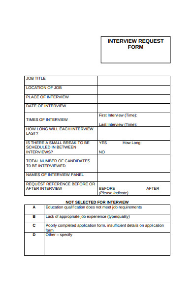 FREE 29+ Interview Request Forms in PDF | Ms Word