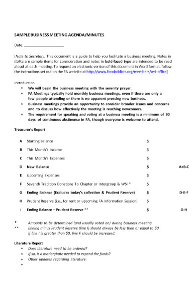FREE 43+ Meeting Forms in PDF | Ms Word | Excel