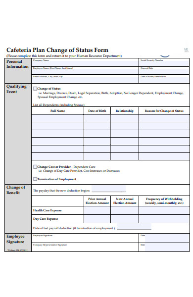 FREE 51+ Change of Status Forms in PDF | MS Word