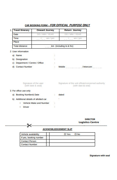 FREE 49+ Booking Forms in PDF | Ms Word | Excel