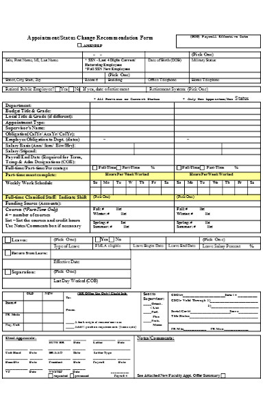 FREE 51+ Change of Status Forms in PDF | MS Word