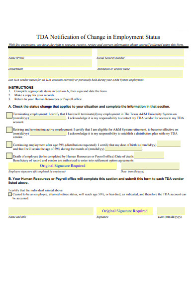 FREE 51+ Change of Status Forms in PDF | MS Word