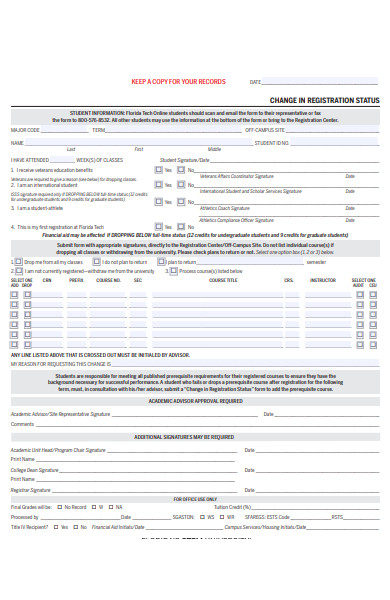 FREE 51+ Change of Status Forms in PDF | MS Word