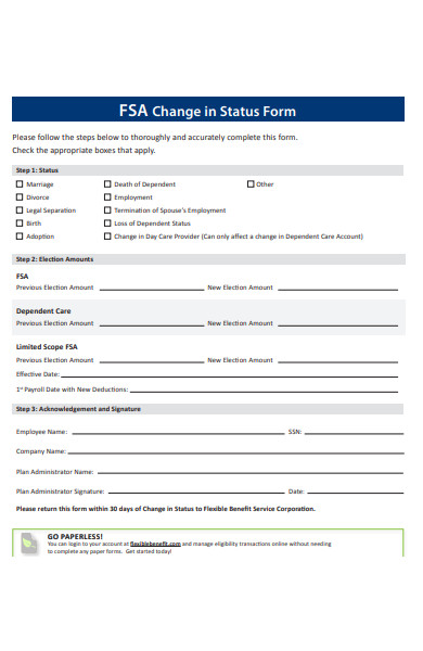 FREE 51+ Change of Status Forms in PDF | MS Word