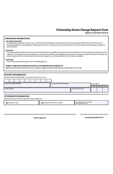 FREE 51+ Change of Status Forms in PDF | MS Word
