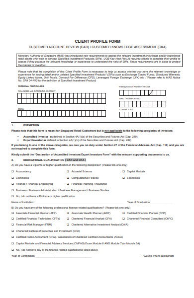 FREE 55+ Profile Form Samples, PDF, MS Word, Google Docs, Excel