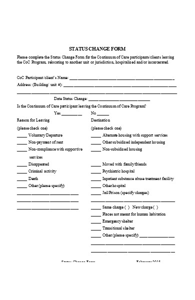 FREE 51+ Change of Status Forms in PDF | MS Word