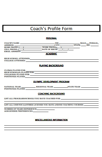 FREE 51+ Profile Forms in PDF | Ms Word | Excel