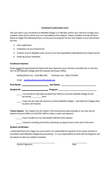 FREE 30+ Enrollment Confirmation Forms Download – How to Create Guide, Tips