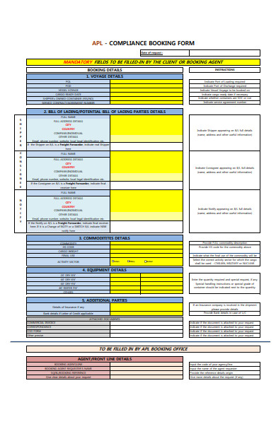 FREE 49+ Booking Forms in PDF | Ms Word | Excel
