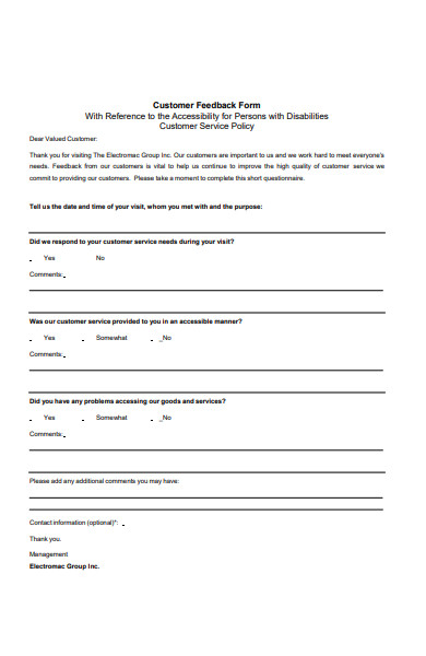 FREE 13+ Restaurant Feedback Forms in PDF