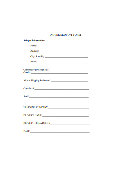 FREE 51+ Sign Off Form Samples, PDF, MS Word, Google Docs