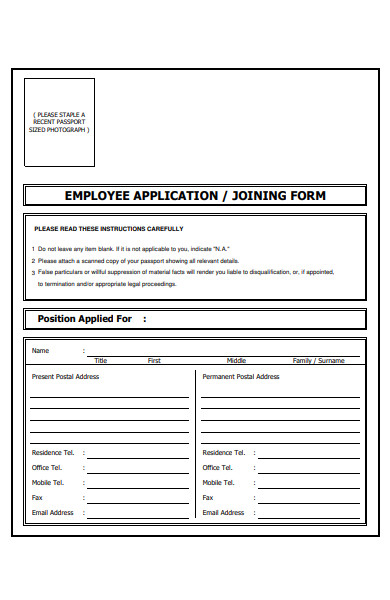 FREE 51+ Employee Form Samples, PDF, MS Word, Google Docs