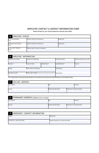 FREE 51+ Employee Form Samples, PDF, MS Word, Google Docs