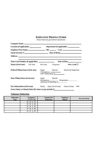 FREE 55+ Profile Form Samples, PDF, MS Word, Google Docs, Excel
