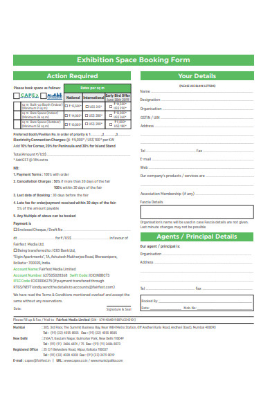 FREE 49+ Booking Form Samples, PDF, MS Word, Google Docs, Excel