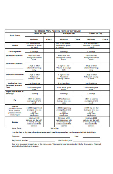 FREE 49+ Menu Forms in PDF | Ms Word | Excel
