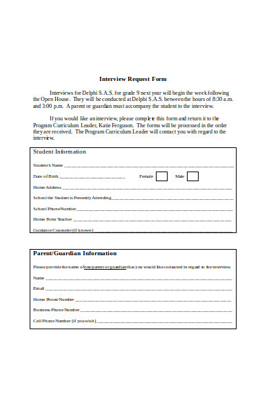 FREE 29+ Interview Request Forms in PDF | Ms Word