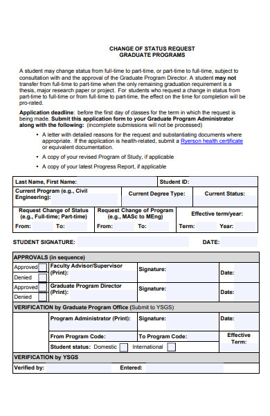 FREE 51+ Change of Status Forms in PDF | MS Word