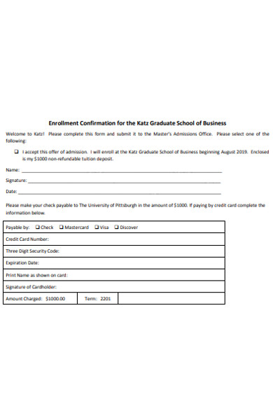 FREE 30+ Enrollment Confirmation Forms Download – How to Create Guide, Tips