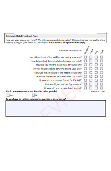FREE 15+ Restaurant Feedback Form Samples, PDF, MS Word, Google Docs